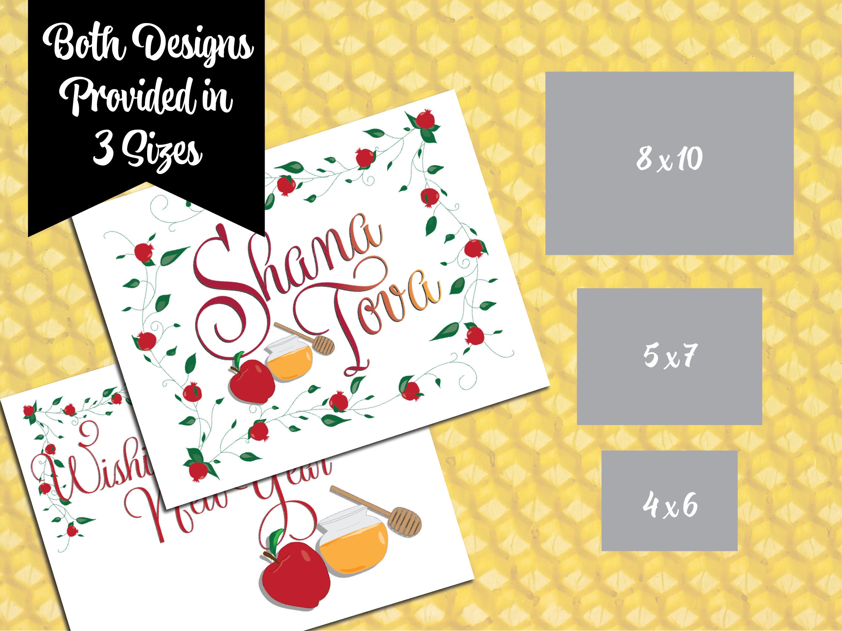 Printable Rosh Hashanah Bundle, Decorations, Holiday Cards and Gift ...