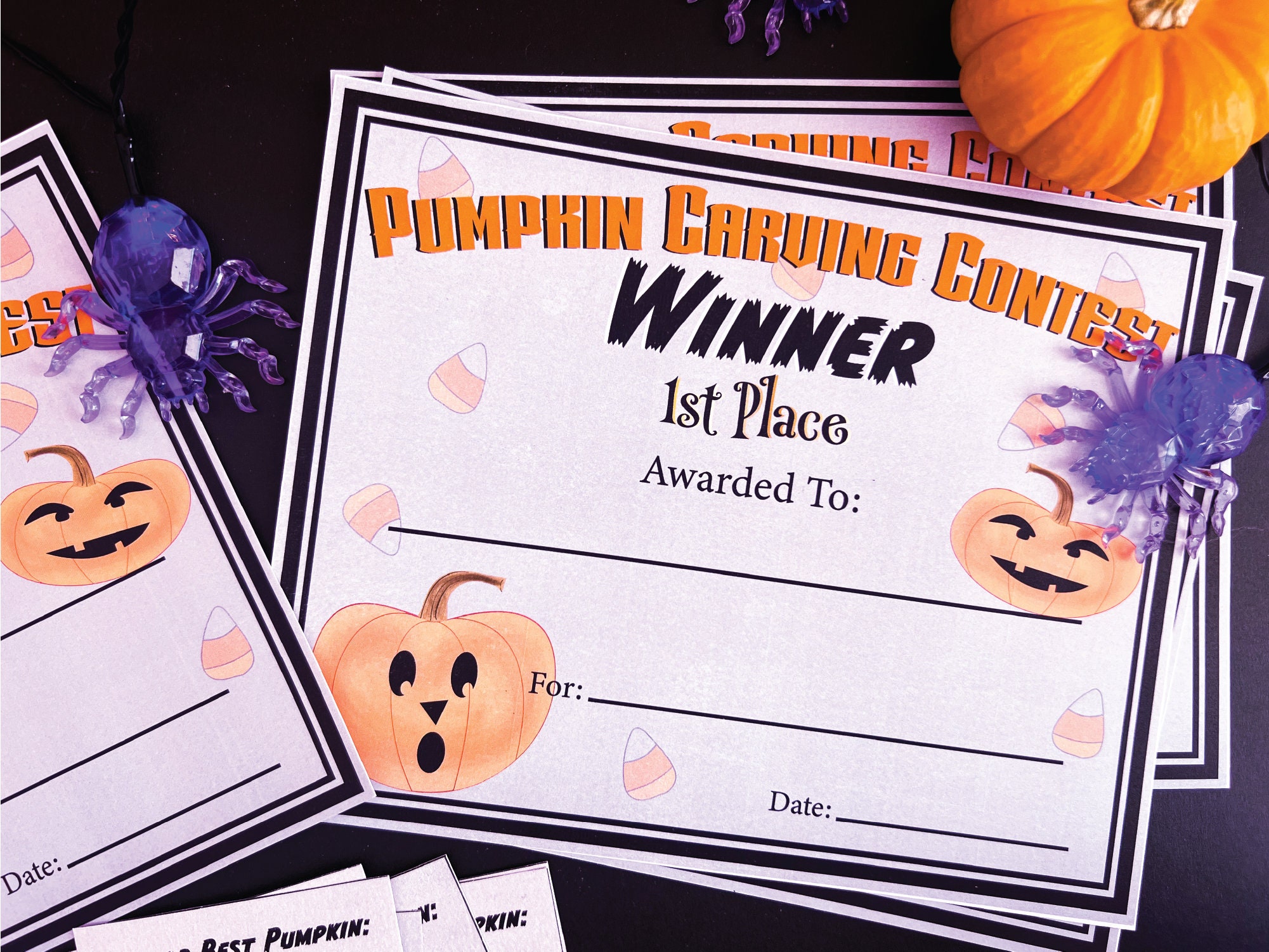 Halloween Pumpkin Carving Contest Printable Bundle, Voting Ballots and ...