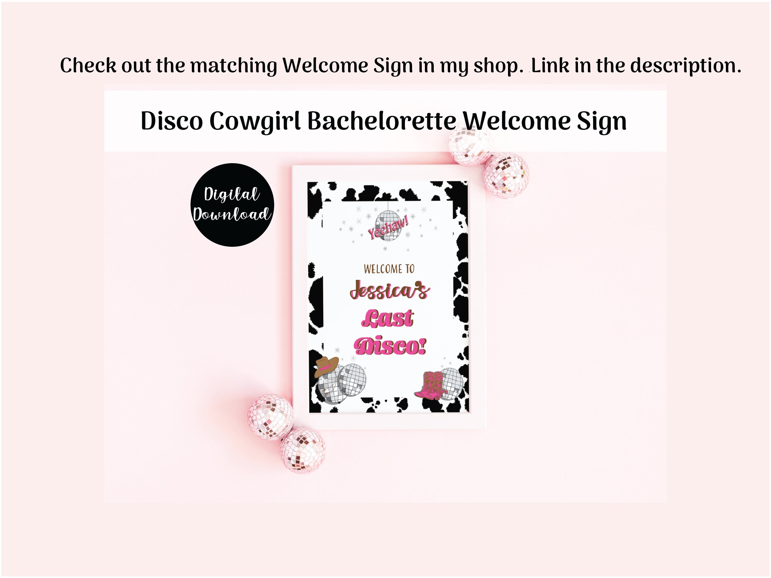 Printable Disco Cowgirl Bachelorette Party Bingo Game for - Etsy