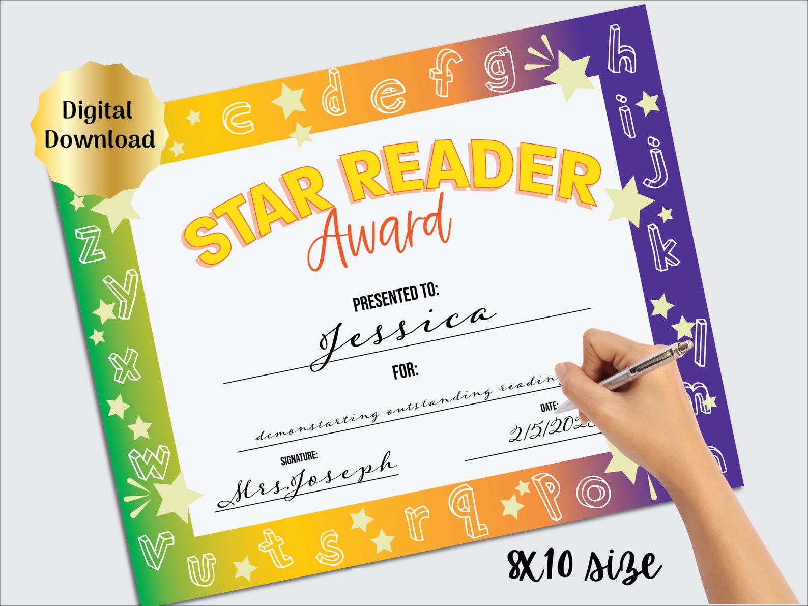 Reading Certificate, Star Reader Award of Recognition, Classroom Award ...