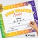 Star Reader Certificate Template, Reading Award of Recognition ...