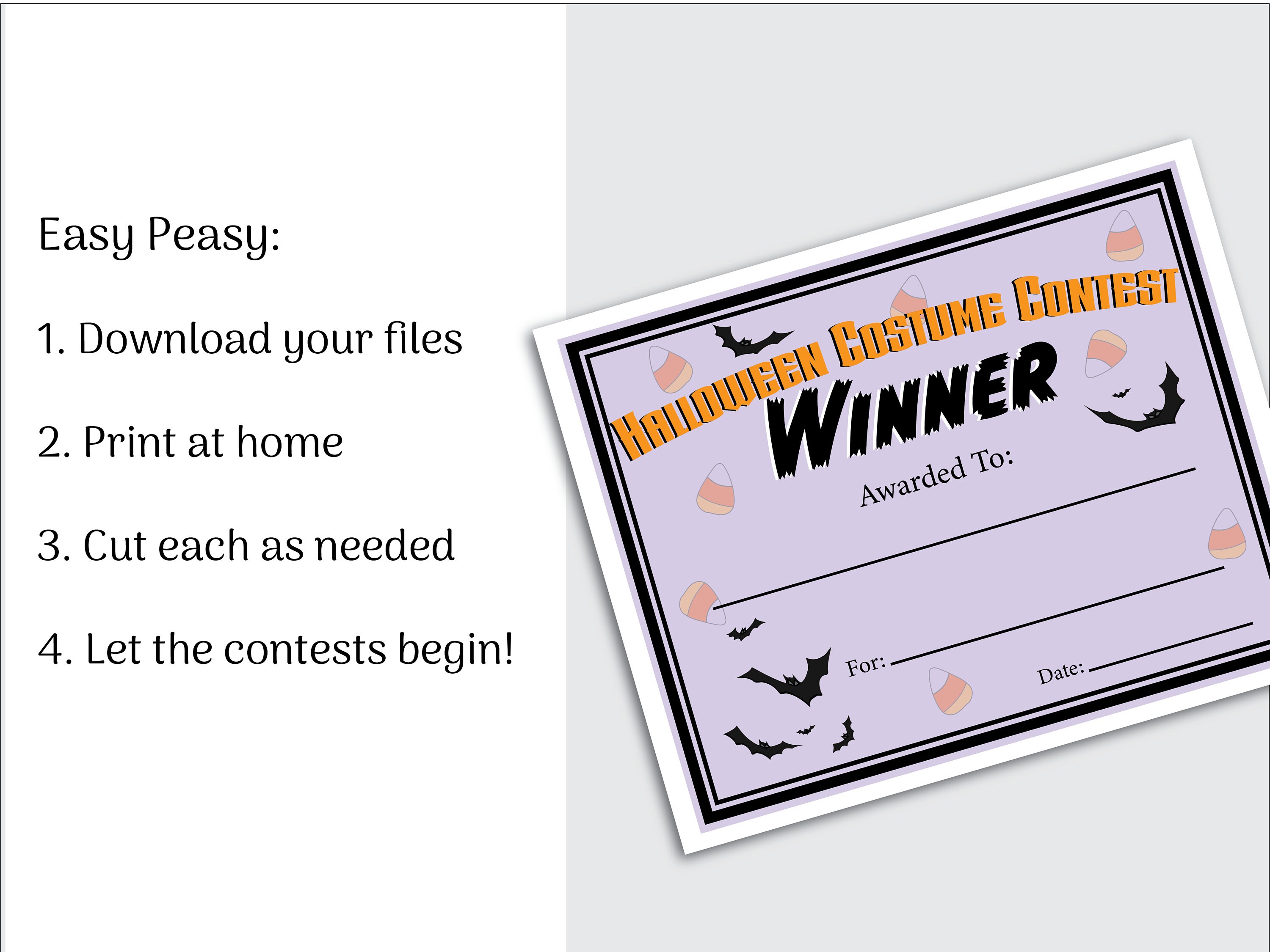 Halloween Costume Contest Printable Bundle, Voting Ballots and Award ...
