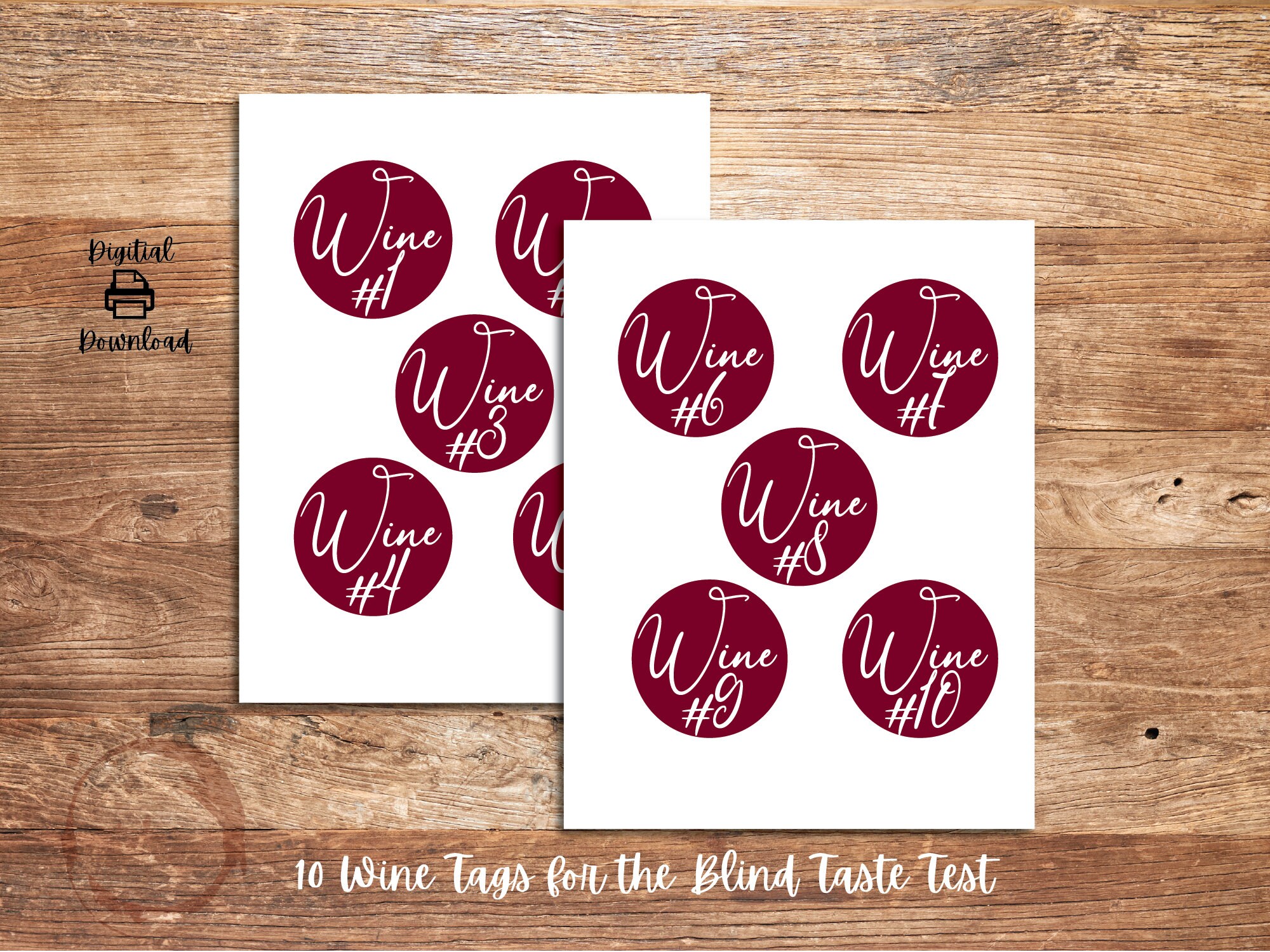 Wine Tasting Party Kit Printable, Blind Taste Test Game, Wine Tasting ...