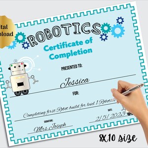 Robotics Certificate of Completion and Robotics Certificate of ...
