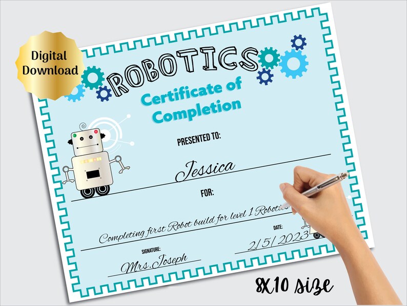 Robotics Certificate of Completion and Robotics Certificate of ...