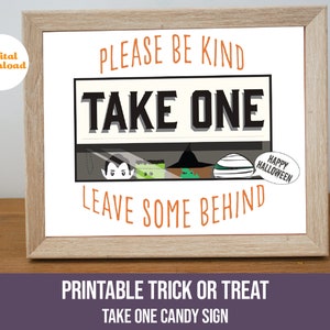Printable Funny Please Take One Candy Halloween Sign for Trick - Etsy