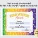Writing Certificate Printable Template, Star Writer Award of ...