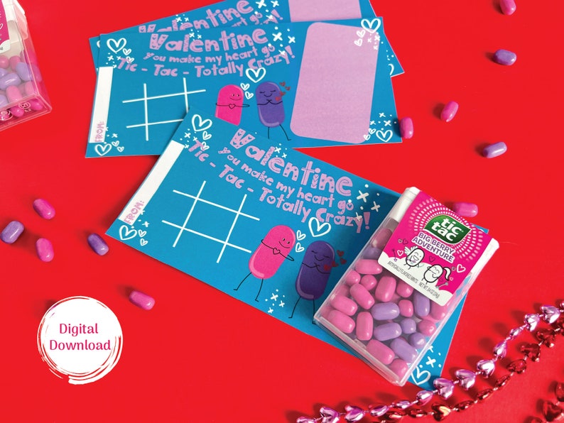 Tic Tac Toe Valentine Card Printable, Kids Valentine Printable, Tic Tac ...