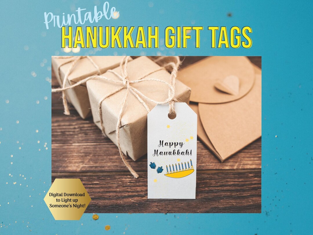 Hanukkah Gift Tag Printable Template for Holiday Gifts; Last Minute ...