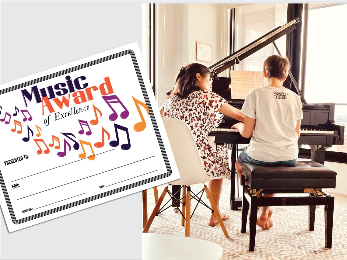 Music Award Certificate Printable for Music Teacher or Music Contest ...