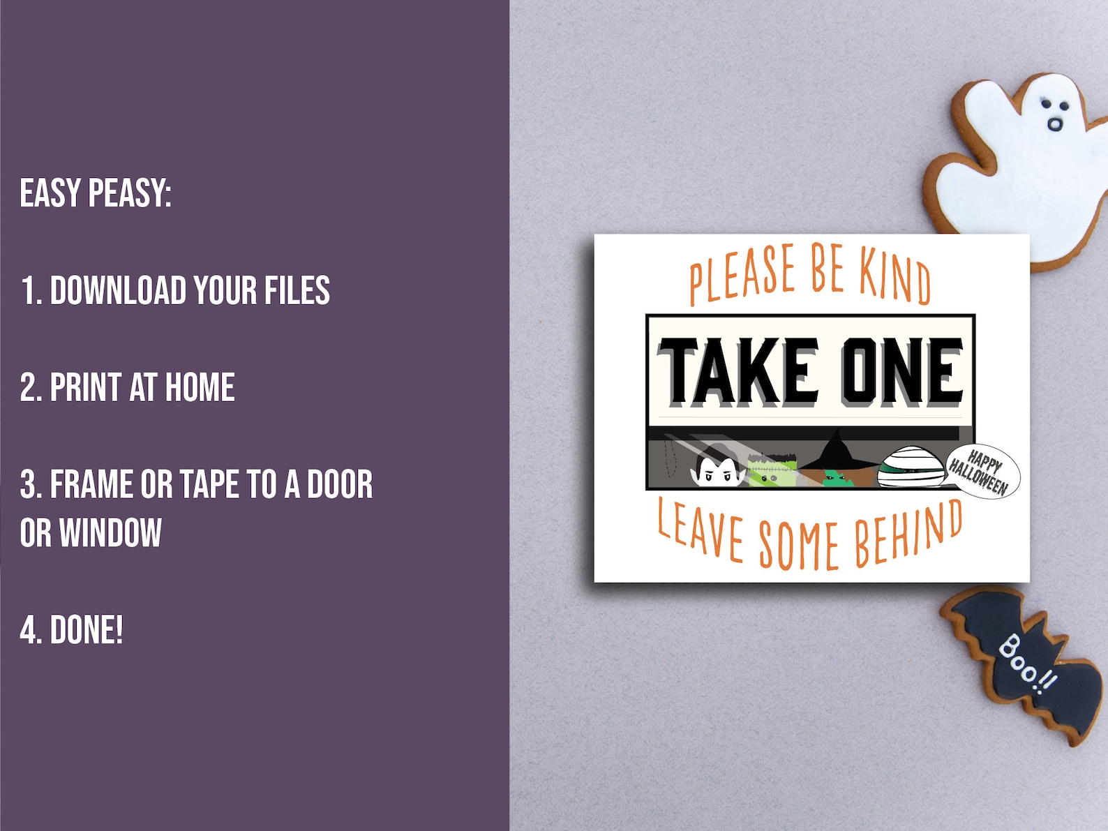 Printable Funny Please Take One Candy Halloween Sign for Trick - Etsy