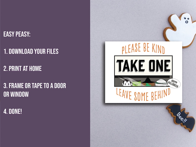 Printable Funny Please Take One Candy Halloween Sign for Trick - Etsy