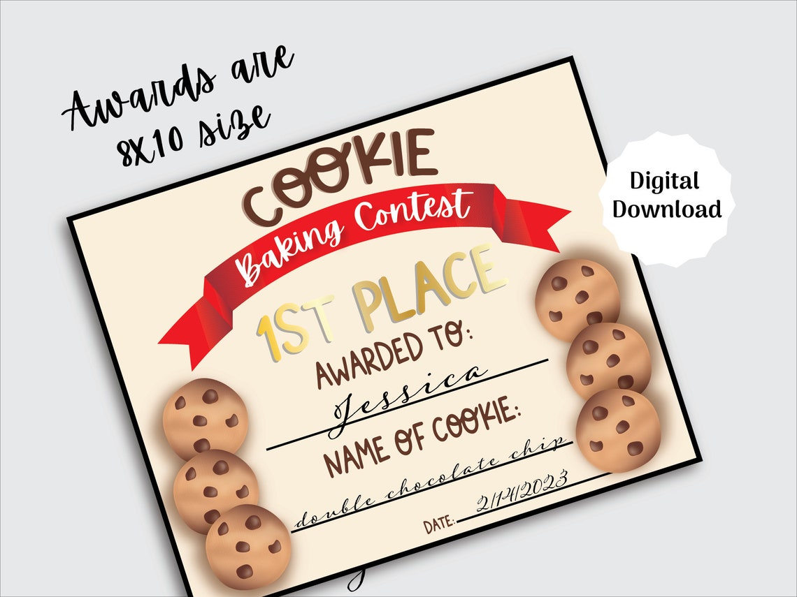 Cookie Baking Contest Voting Ballots and Awards Printable, Cookie Bake ...