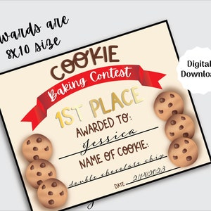 Cookie Baking Contest Voting Ballots and Awards Printable, Cookie Bake ...