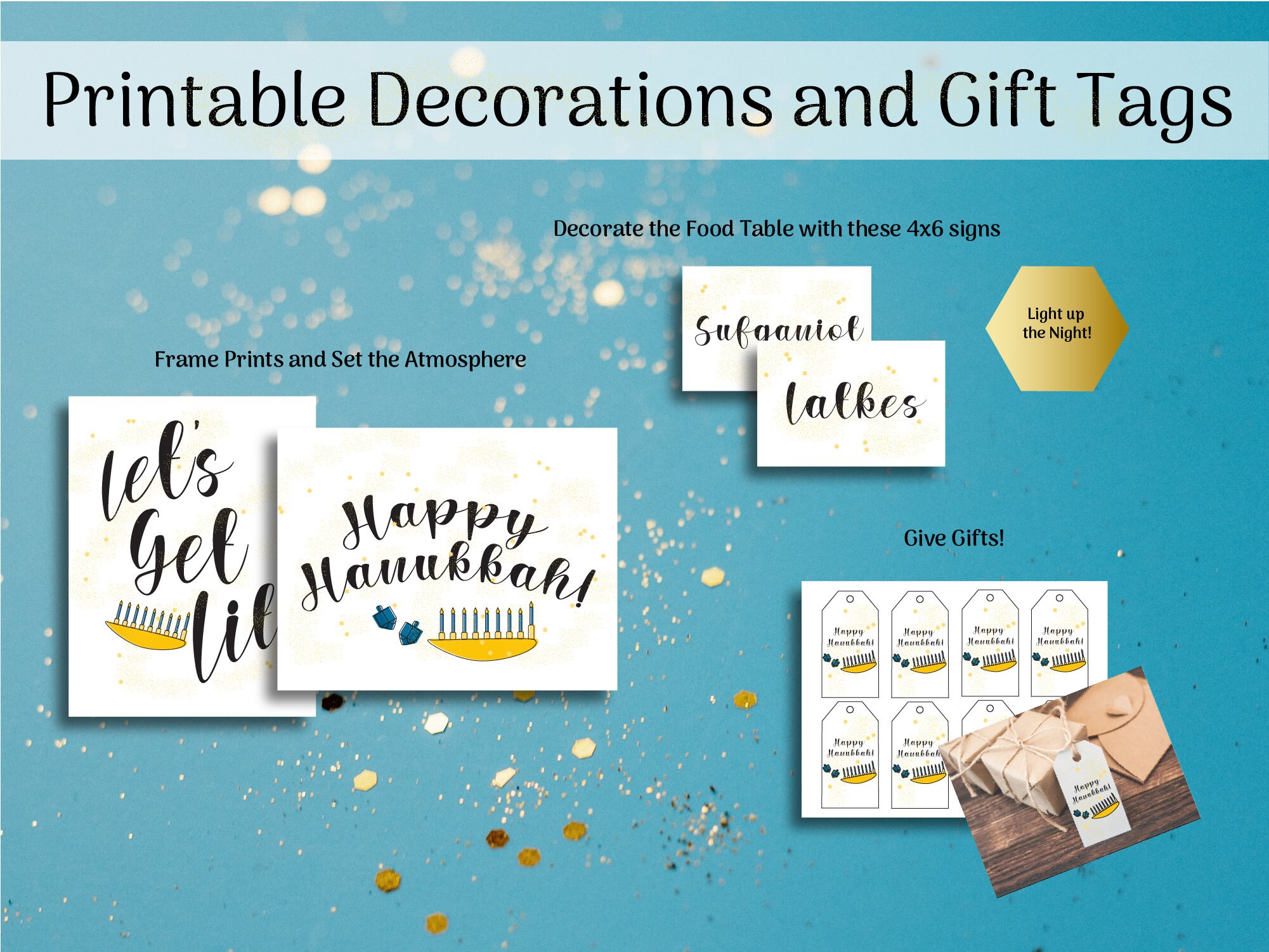 Printable Hanukkah Party Bundle With Games, Songs, Decorations and Gift ...