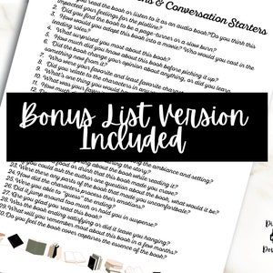 Book Club Question Cards Printable, Book Club Conversation Starters ...