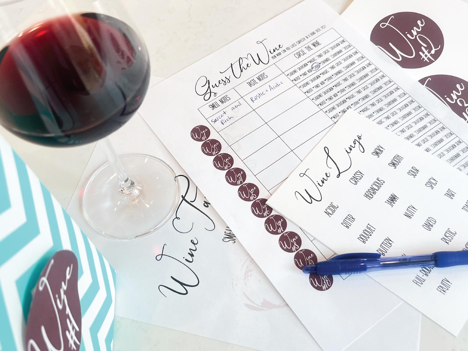 Wine Tasting Party Kit Printable, Blind Taste Test Game, Wine Tasting ...