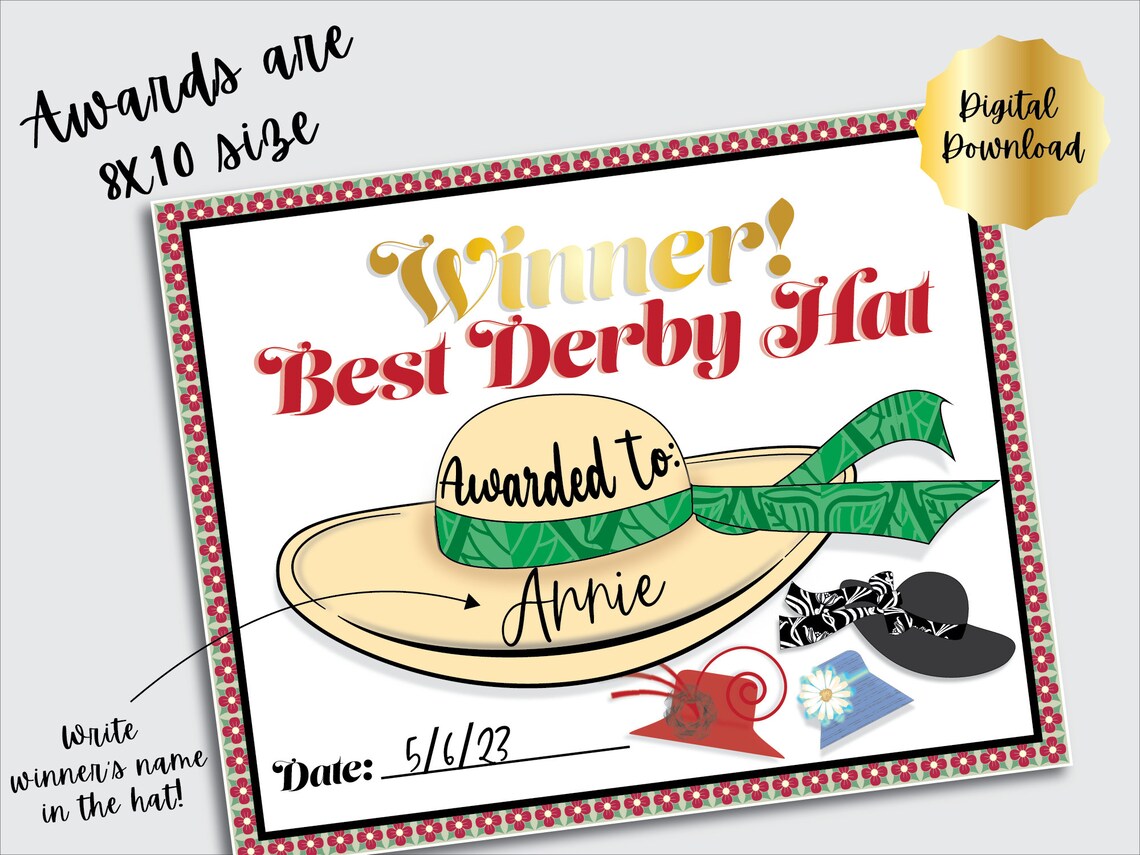 Derby Day Hat Contest Printable, Kentucky Derby Hat Contest, Best Derby ...