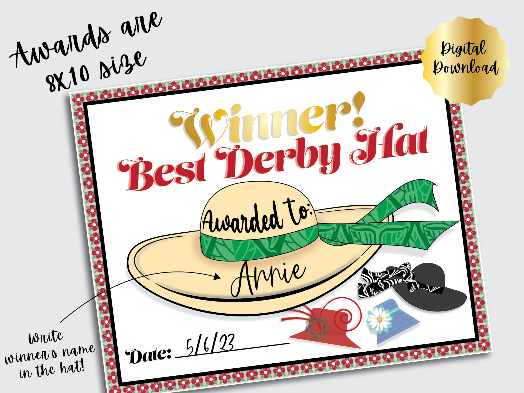Derby Day Hat Contest Printable, Kentucky Derby Hat Contest, Best Derby ...