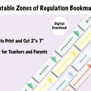 Printable Self-regulation Zone Bundle Bookmarks and What Zone - Etsy