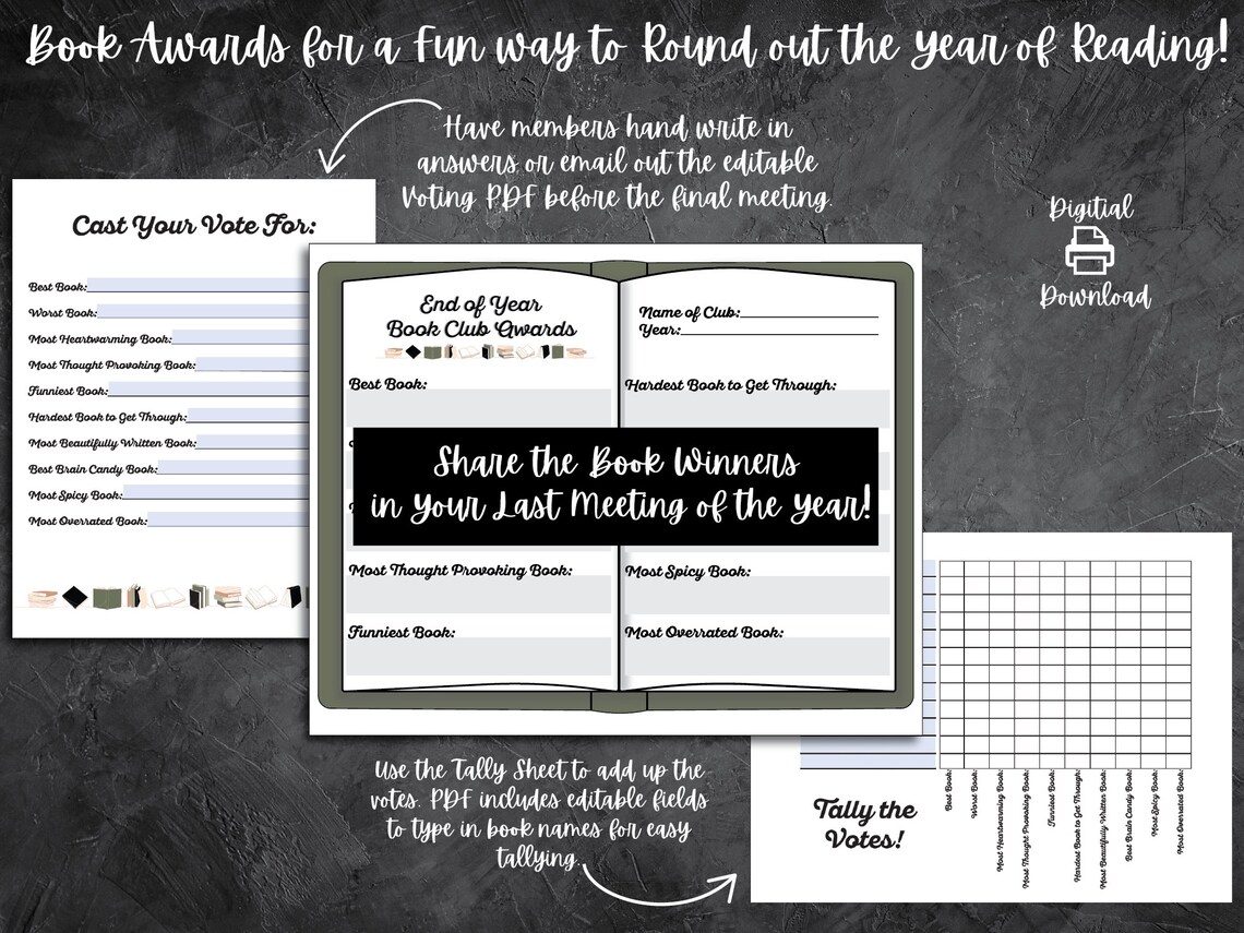 Book Club Bundle Printable, Book Club Questions and Conversation ...