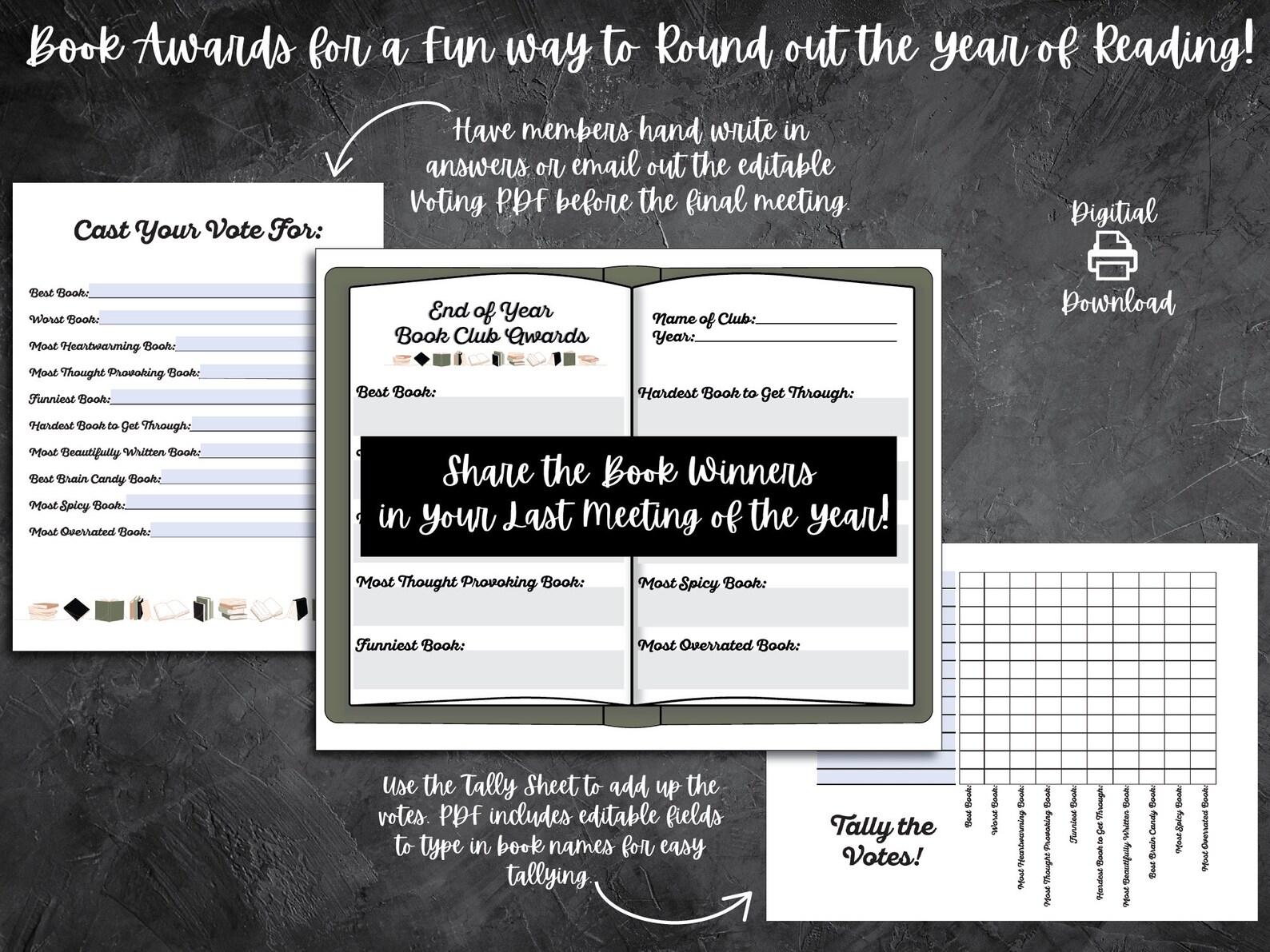 Book Club Bundle Printable, Book Club Questions and Conversation ...