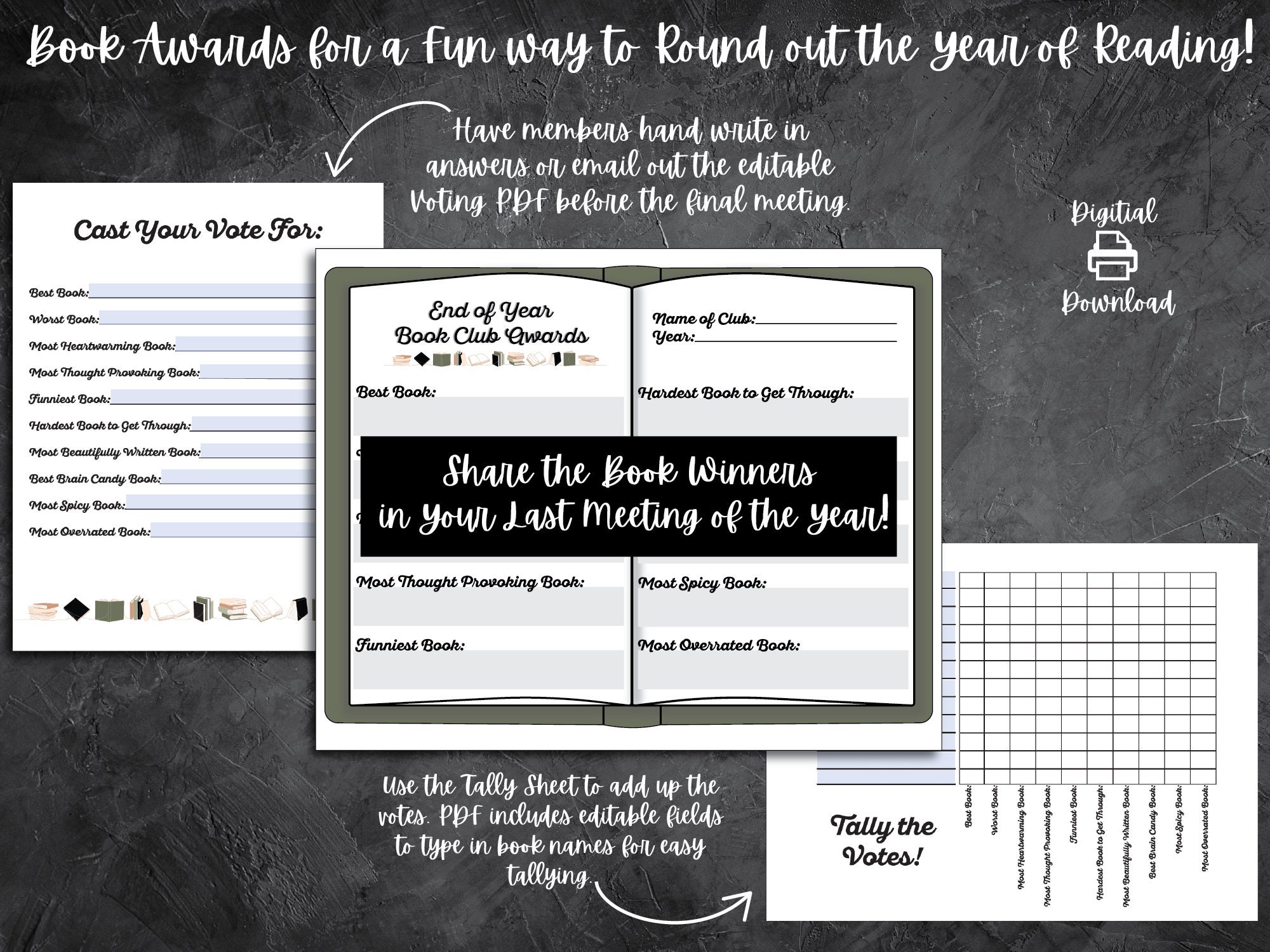Book Club Bundle Printable, Book Club Questions and Conversation ...