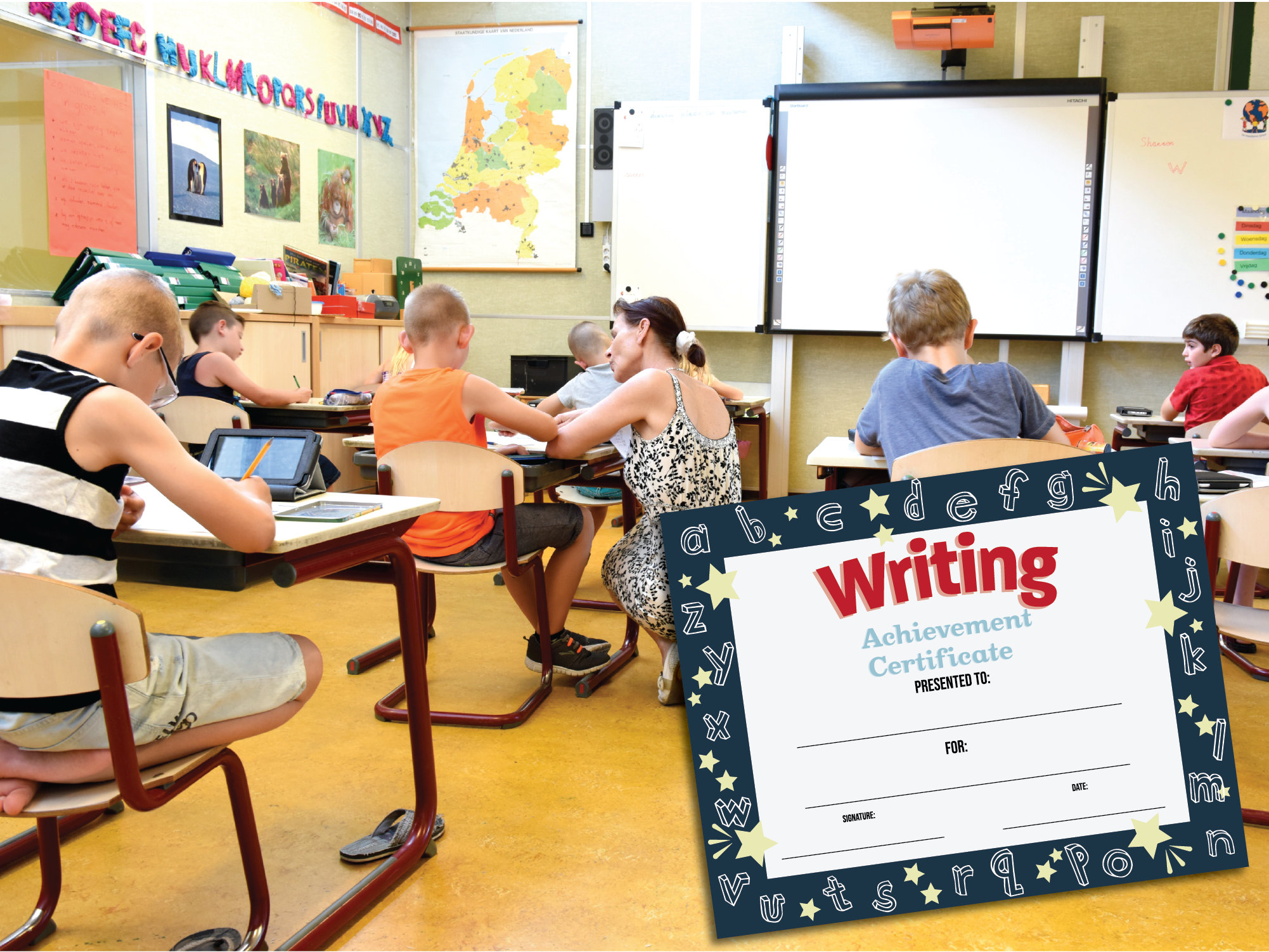 Writing Certificate Printable Template, Writer Achievement Certificate ...