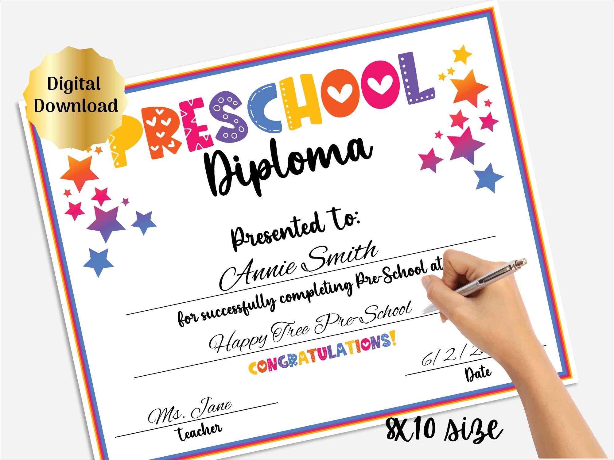Preschool Graduation Diploma Certificate Printable, Preschool Graduate ...
