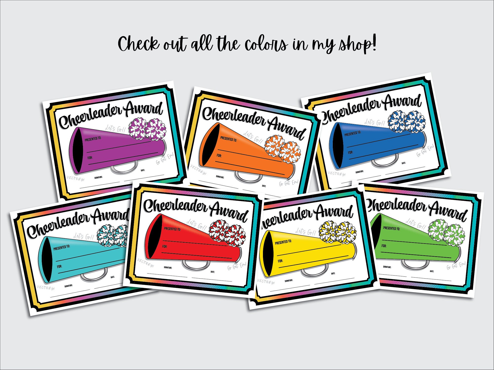 Cheerleading Award Certificate Template for Cheer Team Award of ...