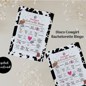 Printable Disco Cowgirl Bachelorette Party Bingo Game for - Etsy