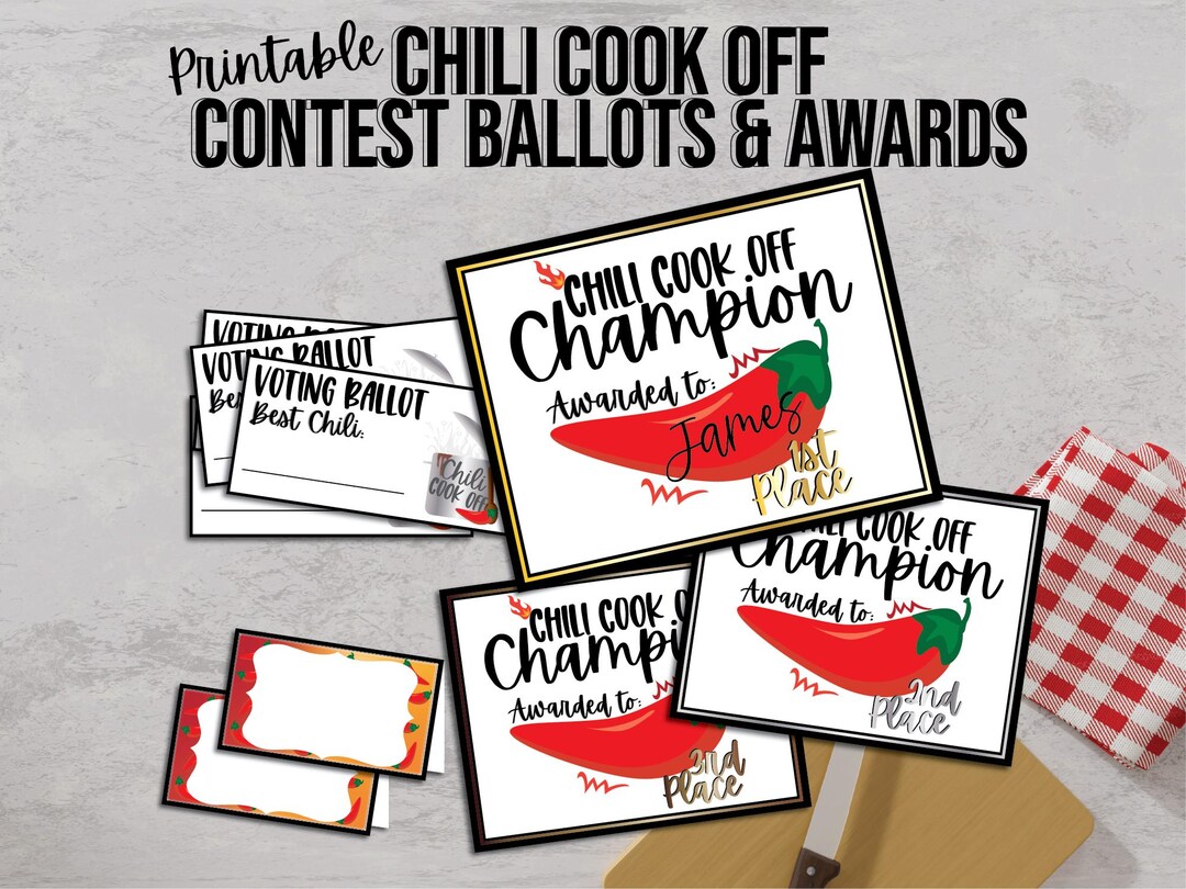Chili Cookoff Kit: Ballots, Awards, and Certificates for the Ultimate ...