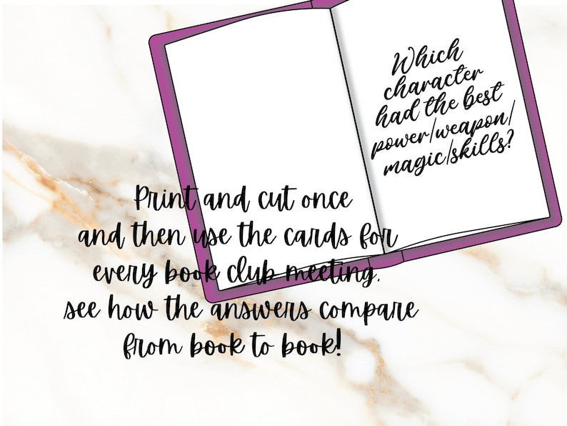 Fantasy Themed Book Club Question Cards Printable, Fantasy Book Club ...