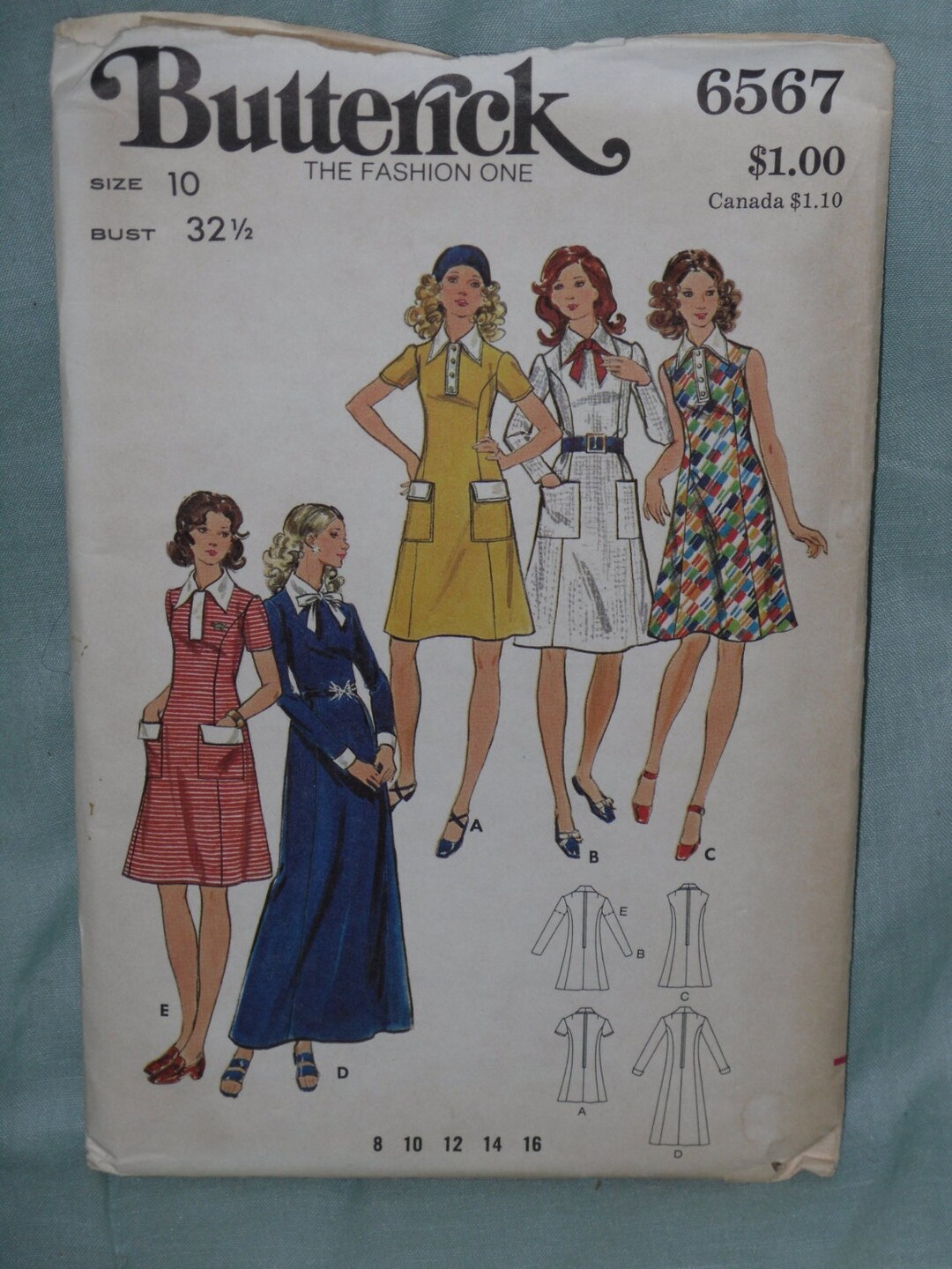 Butterick Pattern 6567 Misses' A-line Dress 2 Lengths Size - Etsy