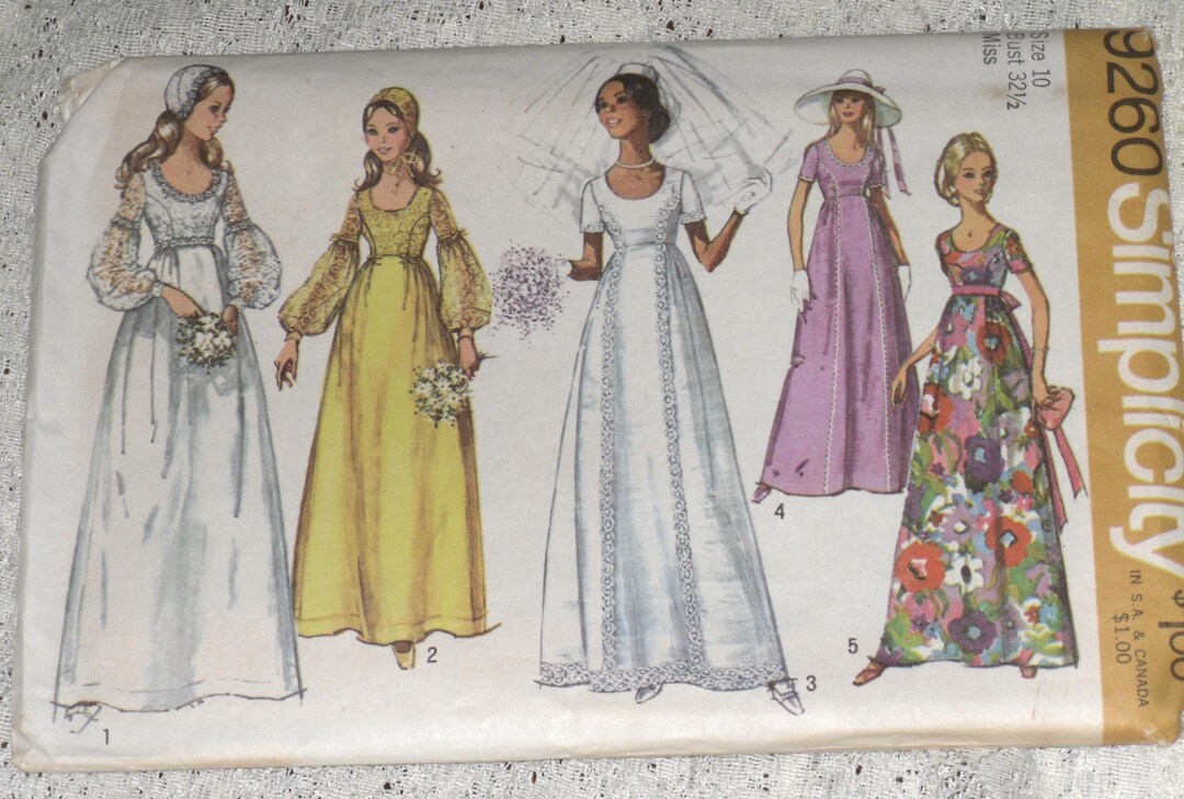 Simplicity 9260 Pattern Misses' Wedding Dress Bridesmaid Evening Size ...