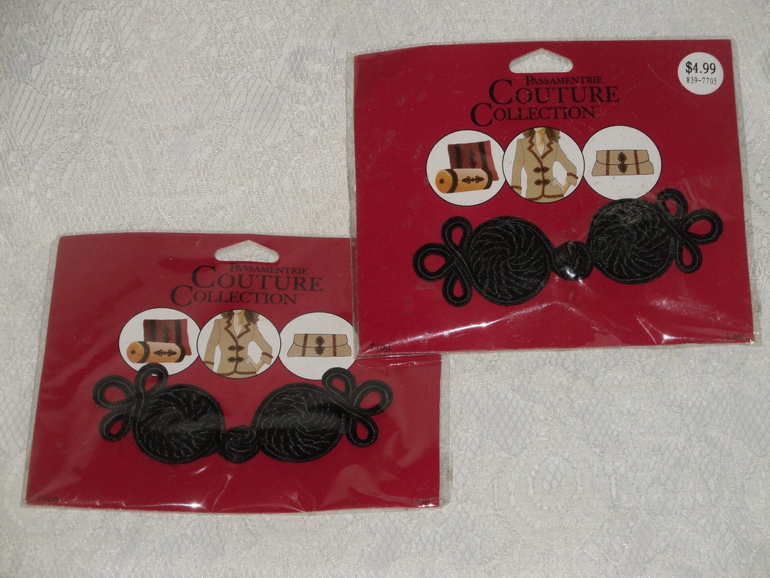Frog Closures Large Black Fasteners 2 Packs Couture Collection - Etsy