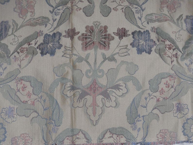 Tapestry Fabric Pastel Floral Scroll Design Jacquard Upholstery Pillow ...