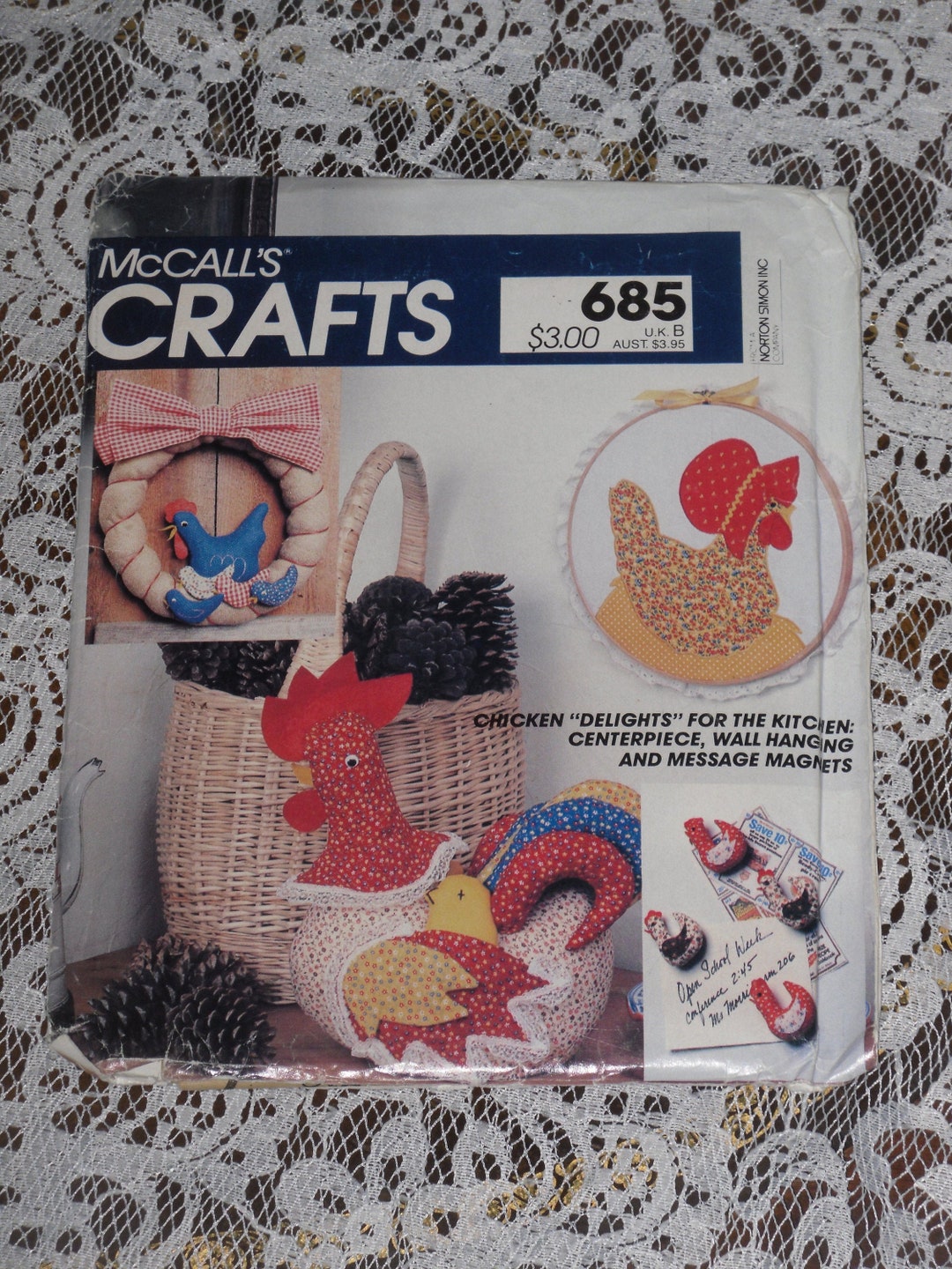 Mccall's 685 Pattern Chicken Kitchen Decorations Magnets Vintage Uncut ...