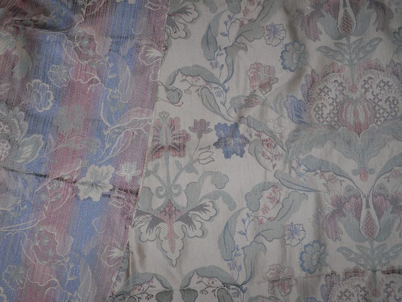 Tapestry Fabric Pastel Floral Scroll Design Jacquard Upholstery Pillow ...