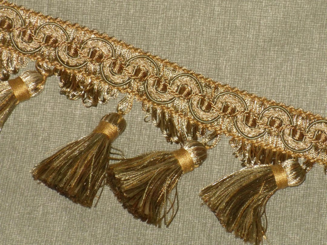 Ornate Hanging Tassel Trim 67" Remnant Gold Beige Green - Etsy