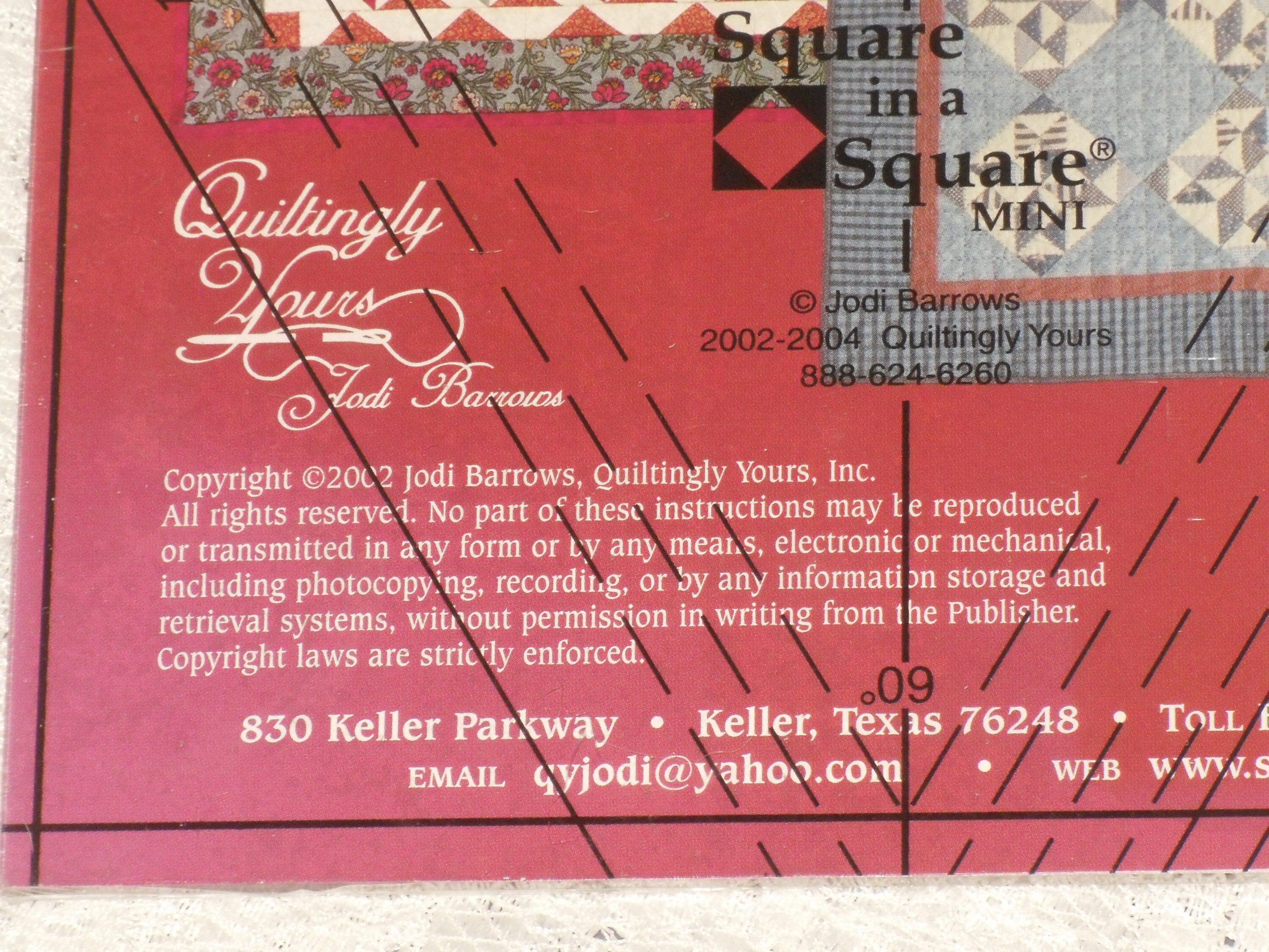 Mini Square in a Square Technique Ruler by Jodi Barrows Vintage ...