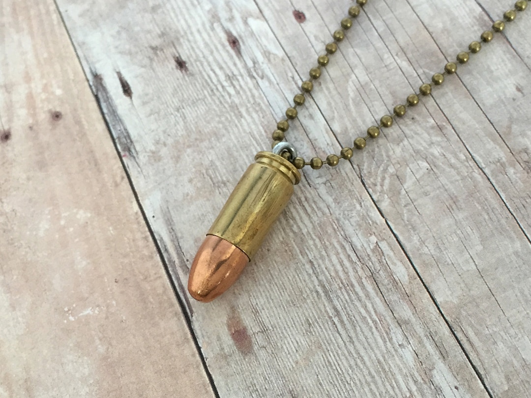 Recycled Brass Bullet Pendant Necklace Recycled Bullet Shell Casing ...