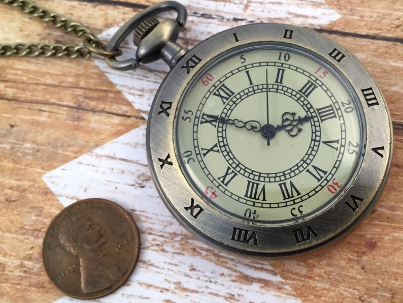 Large Nautical Roman Numeral Vintage Style Pocket Watch - Etsy
