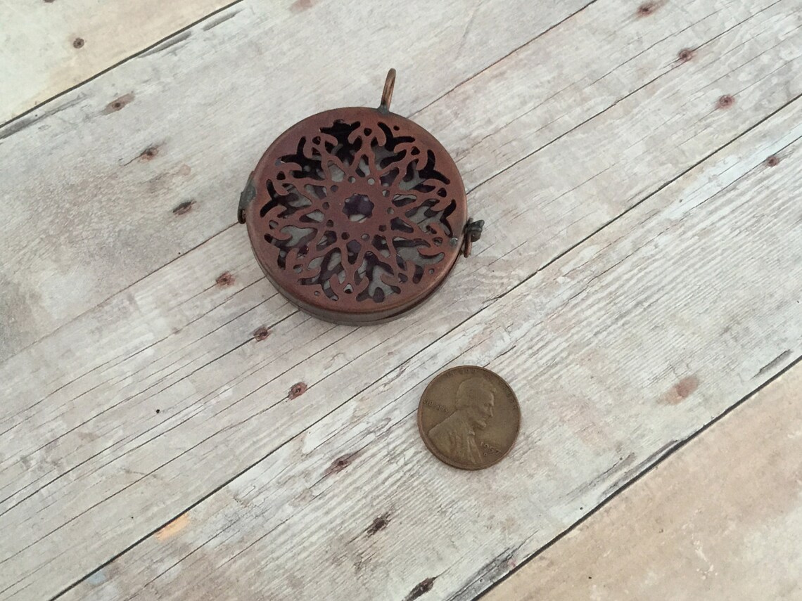 Round Bronze Filigree See Through Locket Box Shadow Box | Etsy