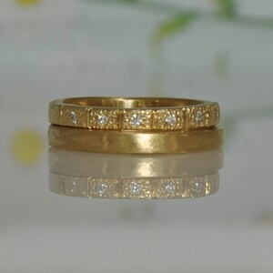 18k Gold Bridal Set of Ring,gold and Diamonds Wedding Rings,solid Gold ...