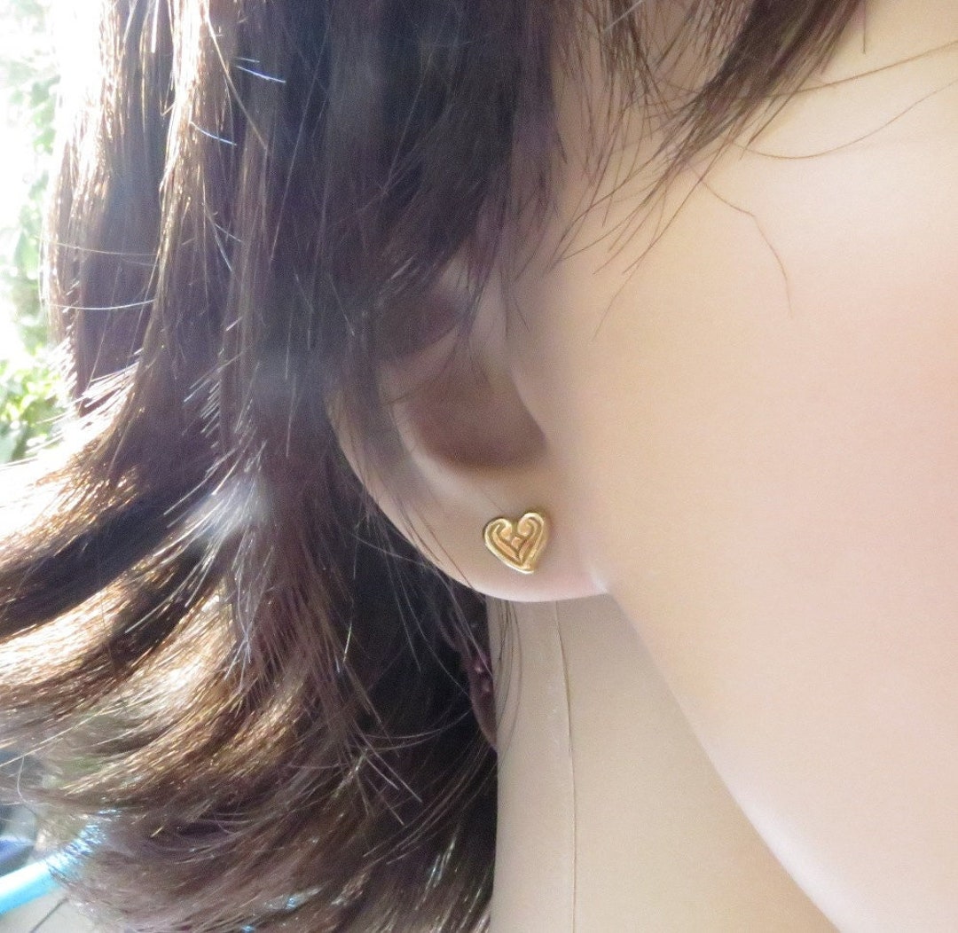 Small Stud Gold Earring, 14k Gold Stud Earring, 14k Solid Gold Earring ...