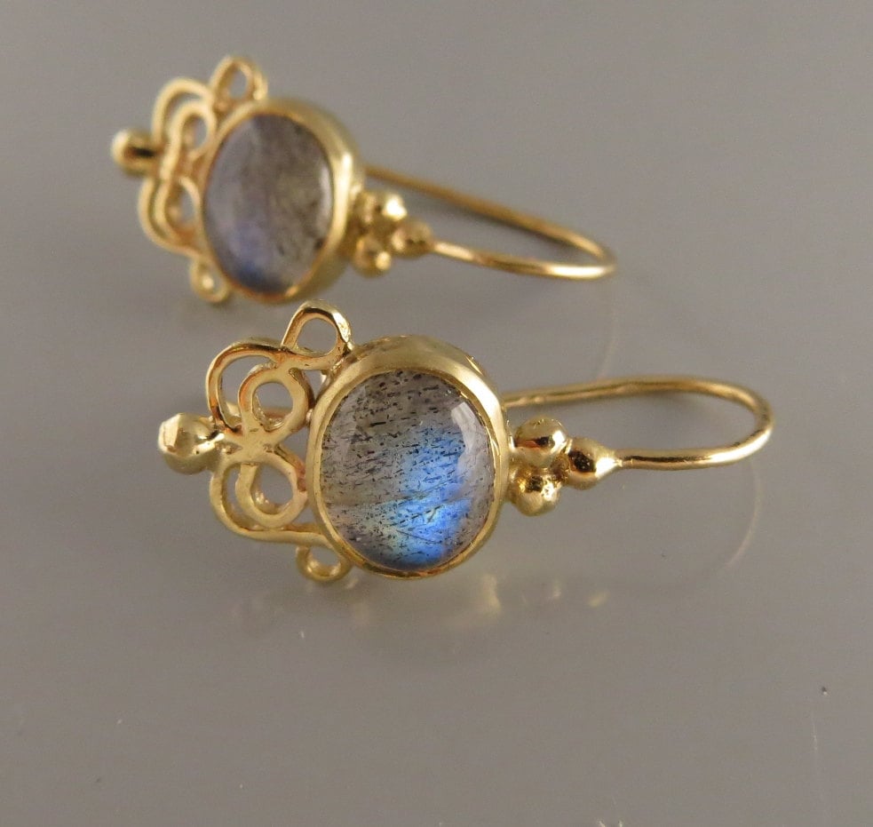 Fine Jewelry earring 14k Gold Gemstone Earrings 14 K Gold | Etsy