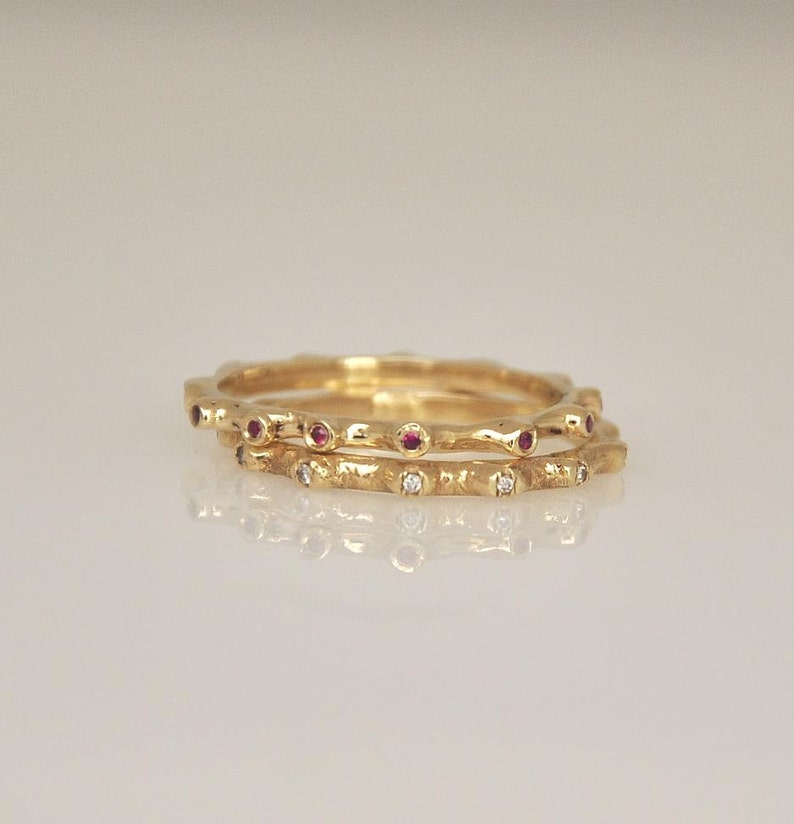 Thin Gold Rings Delicate Set 14k Gold Ring Stacking Ring - Etsy