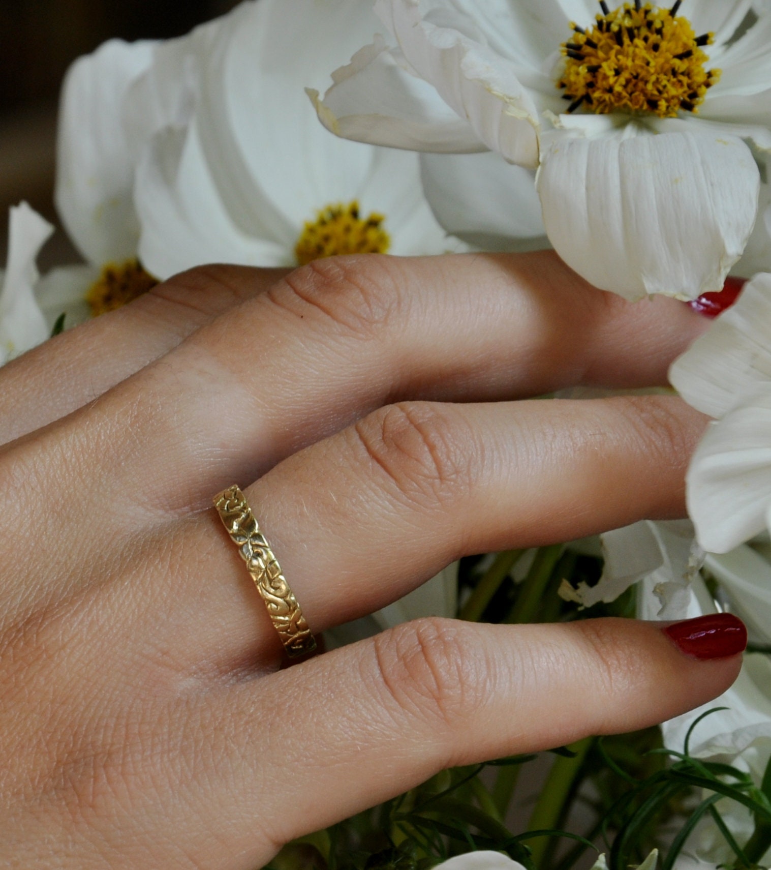 Gold Ring Set Gold Stacking Rings Dainty Gold Band 14k | Etsy