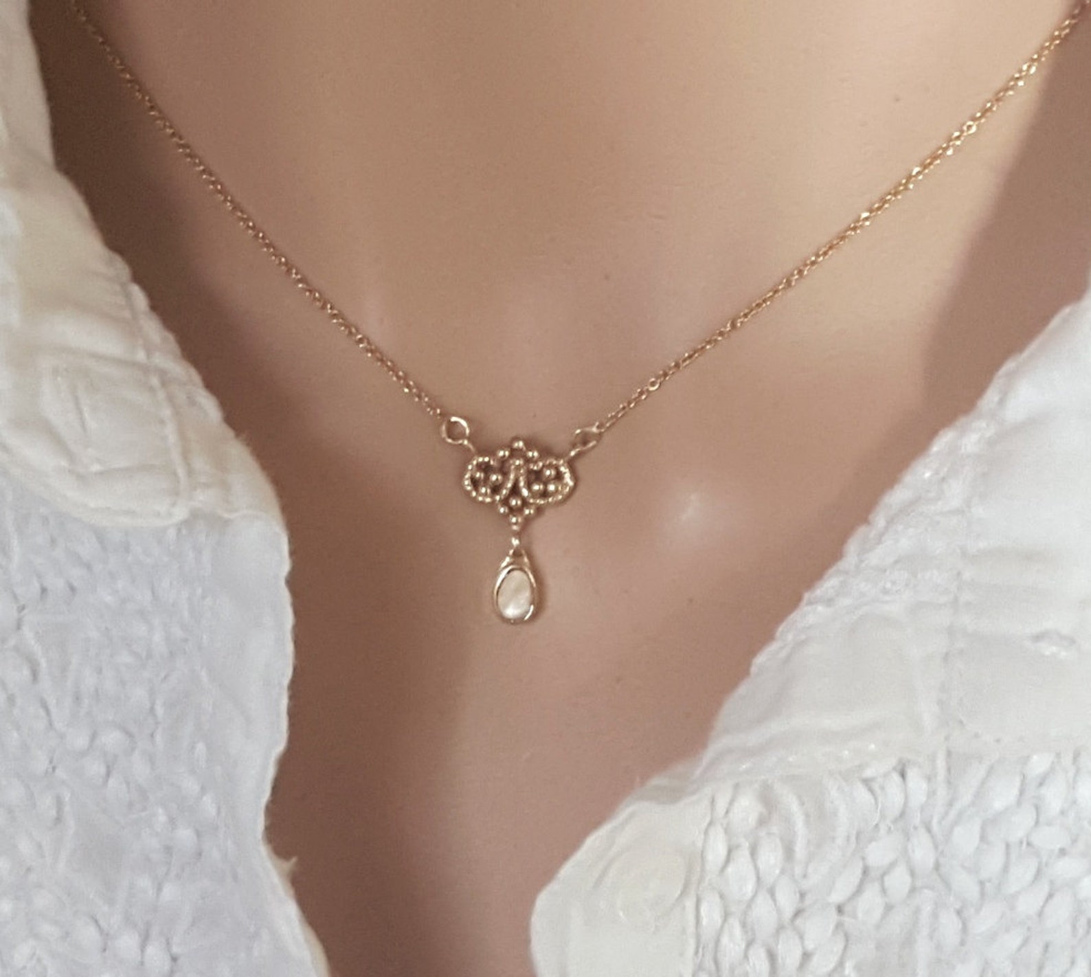 Delicate Gold Necklace 14k Gold Dainty Necklace Gold Small - Etsy Israel